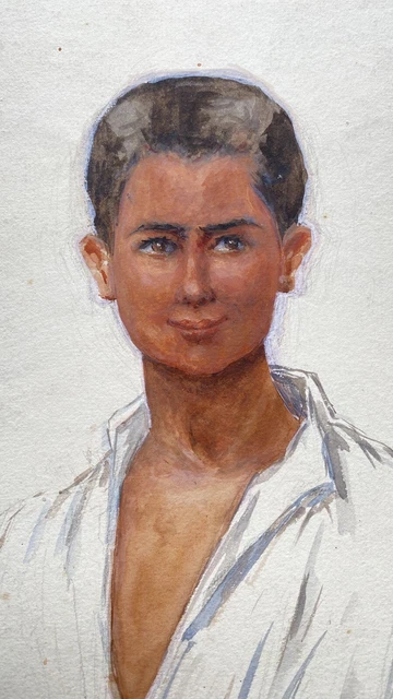 GILBERT RAKOTO ? Aquarelle ancienne PEINTURE Portrait MALGACHE non ...