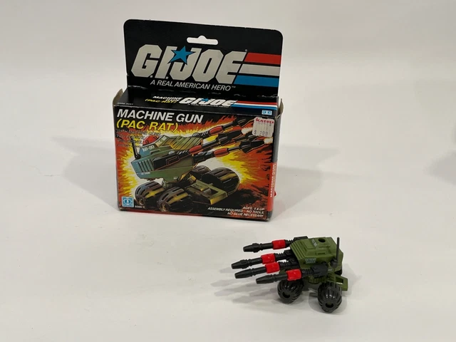 VINTAGE GI JOE ARAH 1983 PAC/RAT Machine Gun w/box Missing Top red cap ...