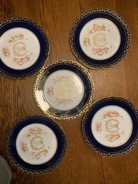 5 ANTIQUE SEVRES Chateau Des Tuileries 1844 King Louis Philippe Cabinet ...