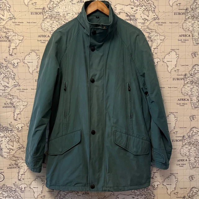 BARACUTA MENS COAT Jacket, Full Zip, Snap Button, Turquoise, Size ...