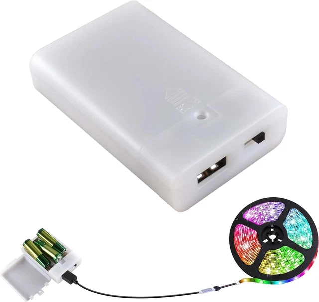 BATTERY CASE BOX with Usb Port, 3 X 1.5V AA Battery Power Bank Case ...