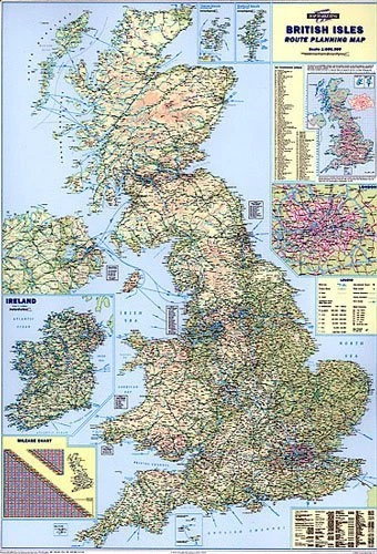 LARGE UK ROAD Wall Map Poster Of Great Britain And Isles Laminated £32. ...