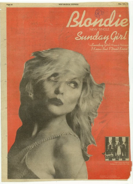 BLONDIE SUNDAY GIRL new Single A3 Laminated original Advert UK 1979 ...