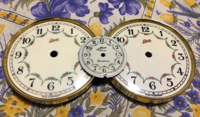 3 VINTAGE GERMAN clock faces w/bezels~Schatz~repurpose~STEAMPUNK~ART ...