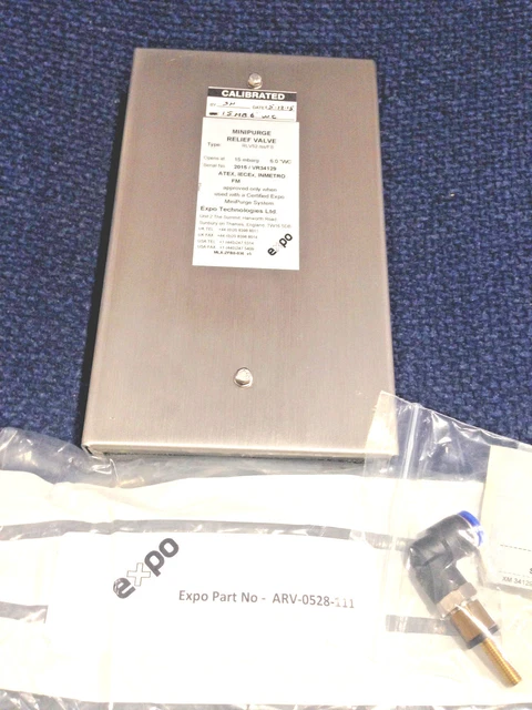 EXPO TECHNOLOGIES MINIPURGE Relief Valve - RLV52/SS/FS Part No - ARV ...