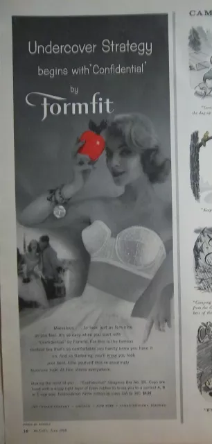 1958 Vintage Formfit Strapless Bra Undercover Strategy Apple Ad A6 £21