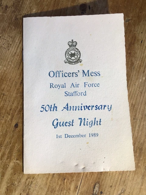VINTAGE RAF OFFICERS Mess Menu Card / Order of Service 1989. £9.99 ...