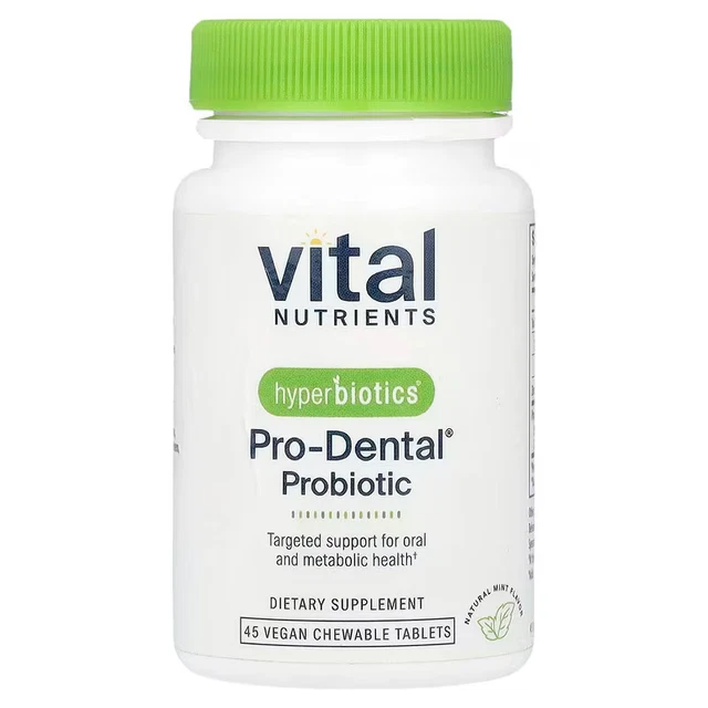 VITAL NUTRIENTS, PRO-DENTAL® Probiotic, Natural Mint,45 Vegan Chews ...