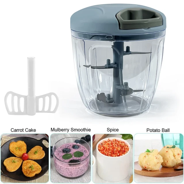 PULL CORD PULLING Food Chopper Manual Vegetable Slicer Hand Blender UK ...