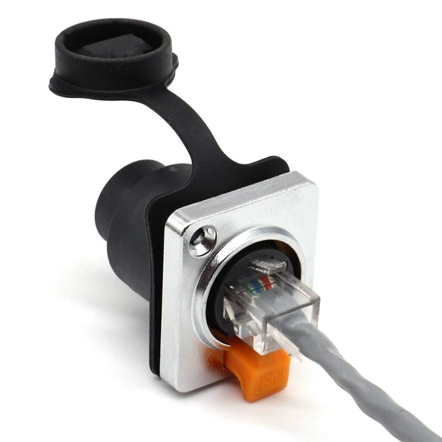 RJ45 CONNECTOR 8P8C Female Panel Mount Sockets RJ45 Ethernet Connector ...