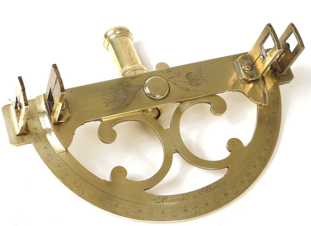 GRAPHOMÈTRE ALHIDADE PINNULES Bronze Messing Golden Martin Paris ...