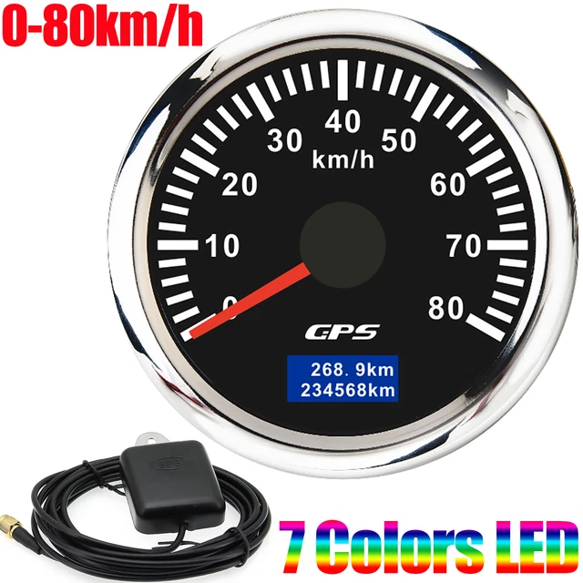 52MM GPS SPEEDOMETER Gauge 80km/h For Motorcycles Boat Car Truck ATV ...