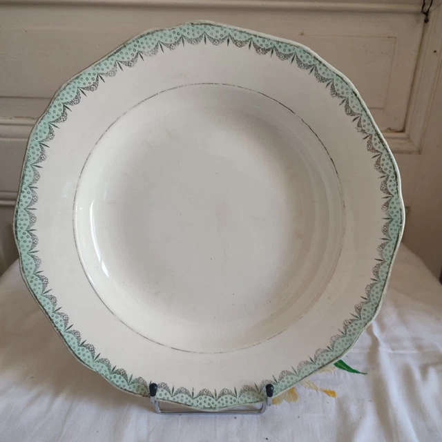 LONGWY DISH OF Service Deep Earthenware Model Trianon Garland Green And ...
