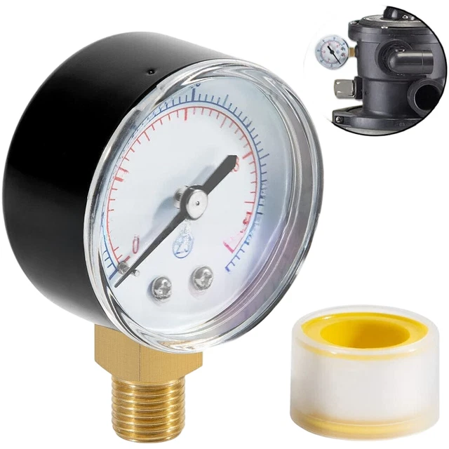SECURE ATTACHMENT IP67 Pressure Gauge NPT Bottom Mount Brass Thread ...
