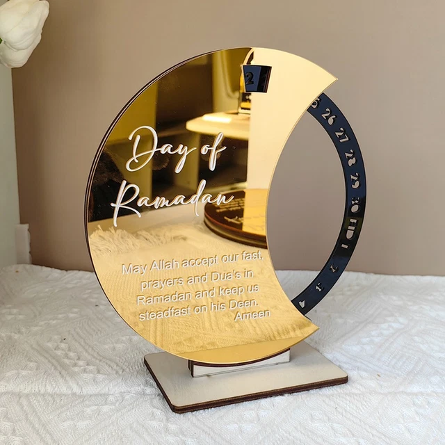 COMPTE À REBOURS en bois pour bureau décoration thème de l'Aïd décoration d EUR 26,05 - PicClick FR