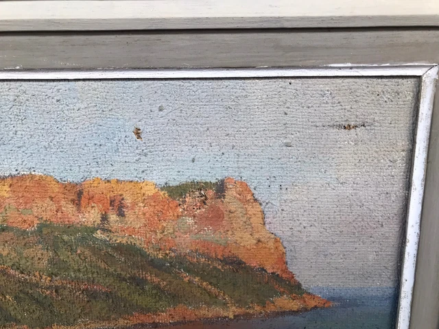 ANCIEN TABLEAU HUILE sur toile signé Sylvain Coste daté 1947 paysage bord de mer EUR 3.475,90 ...