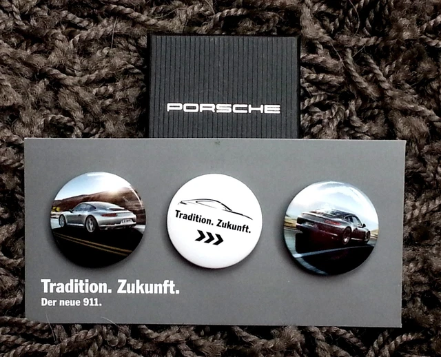 3 PORSCHE 911 Tradition Zukunft Pin/Pins Button/Buttons Anstecker SET ...