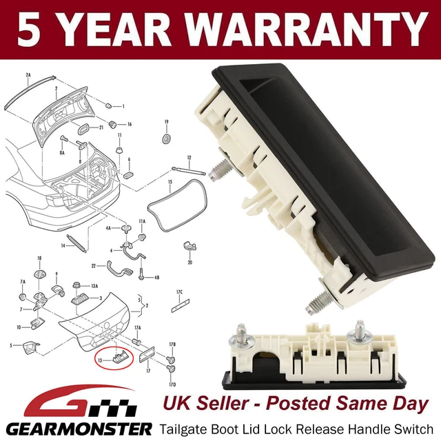 TAILGATE BOOT LID Lock Release Handle Switch For Audi A3 A4 A5 A6 VW ...