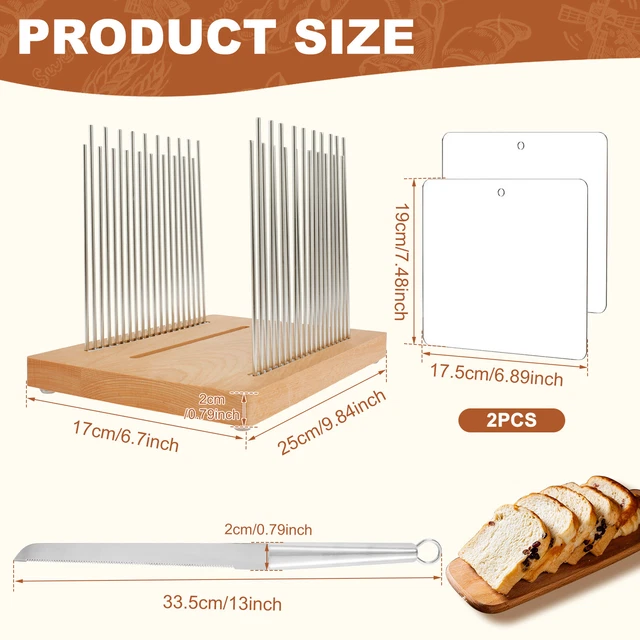 BREAD CUTTING GUIDE Homemade Bread Slicer With 3 Slots Adjustable Width ...