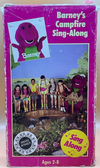 BARNEY - BARNEY'S Campfire Sing-Along VHS 1990 White Tape **Buy 2 Get 1 ...