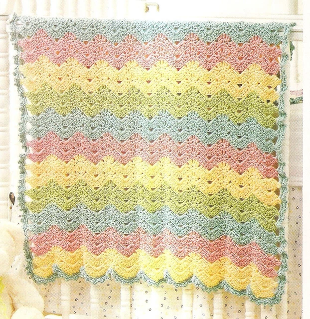 CROCHET PATTERN ONLY...UNIQUE Ripple Shells Baby Blanket... $5.50 ...