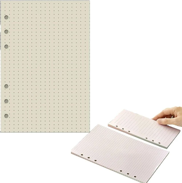 A5 REFILL PAD Paper, 160 Pages/80 Sheets 6 Punched Holes Insert Ruled ...