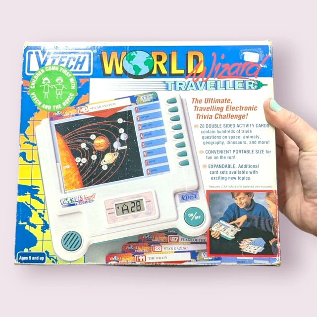 VTECH WORLD WIZARD Traveller 1992 Vintage Electronic Trivia Game in Box ...
