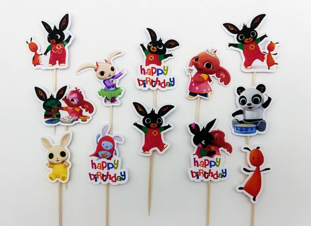 12 X BING Cake Toppers Cupcake Toppers CBeebies | Bing Party ...