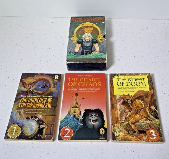 FIGHTING FANTASY GAMEBOX Books 1-3 Signed Ian Livingstone £49.95 ...