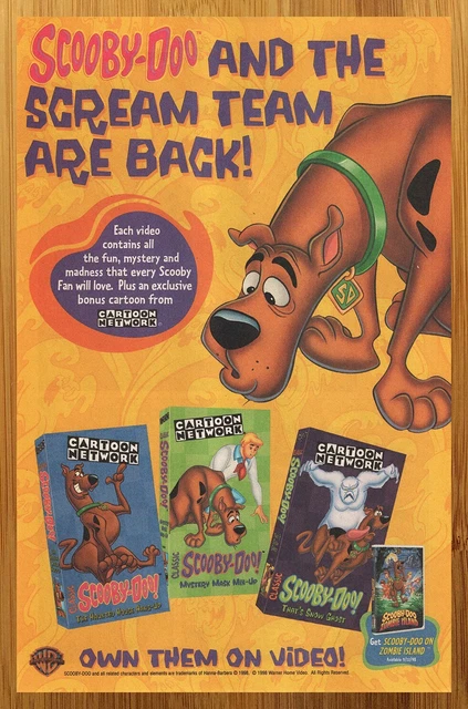 1998 CLASSIC SCOOBY-DOO! VHS Videos Print Ad/Poster Cartoon Network ...