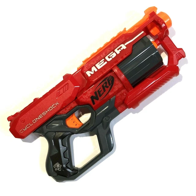 NERF N-STRIKE ELITE Mega Cycloneshock Red Dart Blaster Gun 6 shot ...