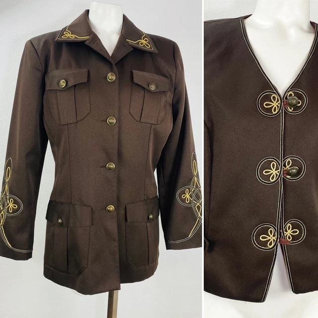 VINTAGE GALA COLLECTION 90s brown suit jacket & Vest set Ribbon Accents ...