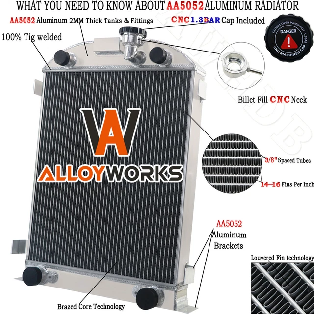 4 ROW ALUMINUM Radiator Fits 1930-1932 Ford MODEL A B 3.3L Flathead ...