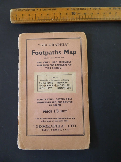 GEOGRAPHIA FOOTPATHS MAP Guildford Reigate Haslemere Horsham Midhurst ...