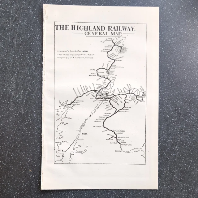 ORIGINAL 1918 RAILWAY map of The Highland Railway General Map £4.90 ...