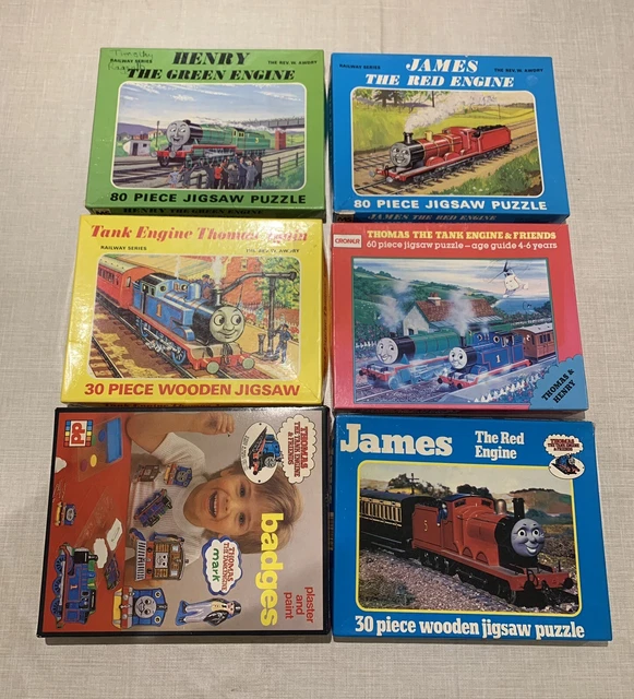 THOMAS TANK ENGINE Vintage puzzle Bundle & Plaster Paint Badge Set MS £ ...