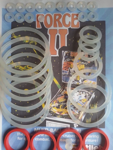 PINBALL MACHINE GOTTLIEB-FORCE II-Clear silicone elastic kit-pinball ...