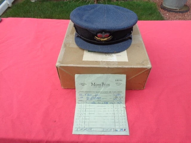 POST WW2 1964 WRAF Moss Brothers Cap in original Box & Receipt. RAF ...