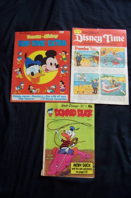 LOT VINTAGE DISNEY Theme Comics 1970'S Disneyland Donald & Mickey Etc ...