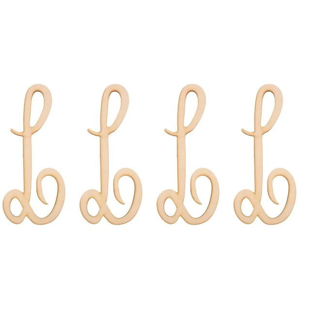 4 PACK CURSIVE English Alphabet Chart Wood Letters Wall Decor Hanging £ ...