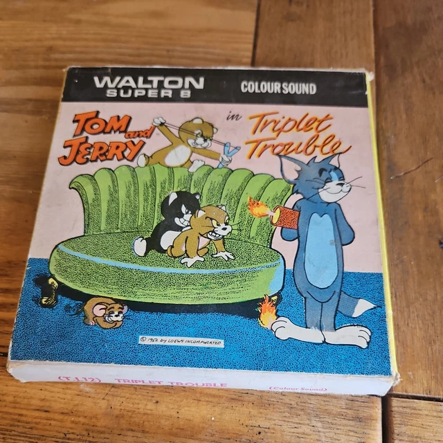 WALTON TOM & JERRY Triplet Trouble Super 8 sound 8mm colour Film Home ...