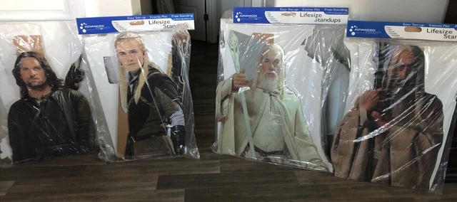 LOTR LIFE SIZED Cardboard Cut-Out LOT (4) Saruman Gandalf Legolas ...
