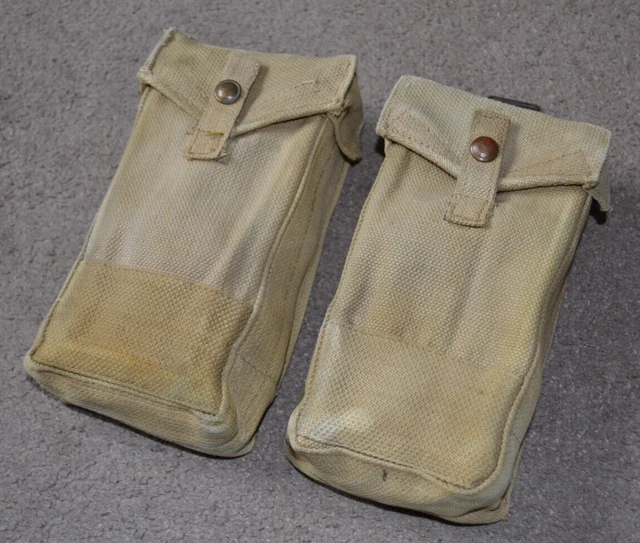 BRITISH ARMY 37 pattern webbing bren basic pouches ammo ammunition ww2 ...