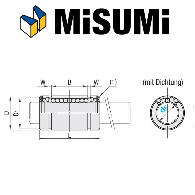 ORIGINAL MISUMI LMU8 Präzisionslager LMU 8 Drucker Anet Prusa Linear ...