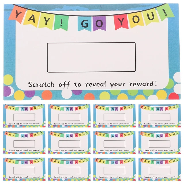 100 PCS SCRATCH off Tickets Reward Punch Cards Encouraging Scratch-off ...
