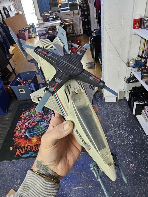 1988 GI JOE Helicopter Plane Sky Storm X Wing Chopper Jet Complete W ...