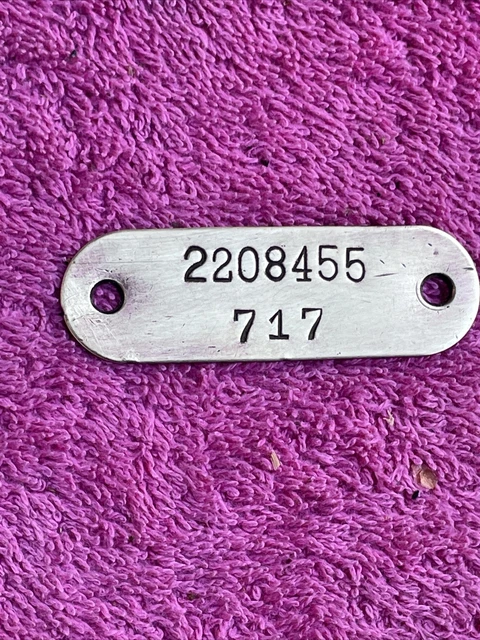 ANTIQUE NATIONAL CASH Register Brass Model & Serial Number Tag 717 NCR ...