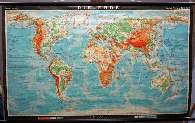 WORLD MAP ROLLABLE poster earth wall chart large print $435.57 ...