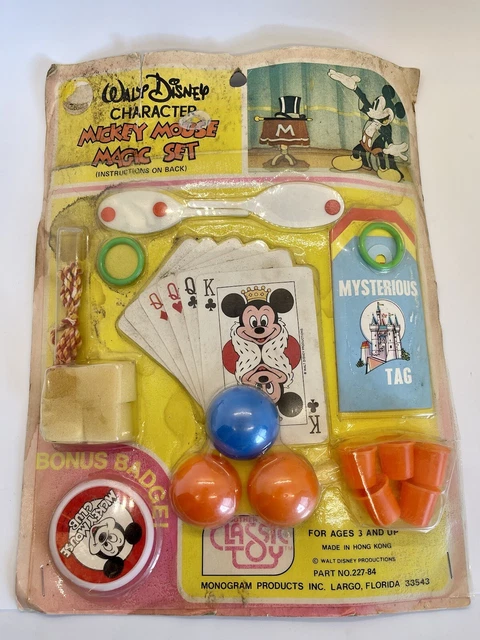 VTG WONDERFUL WORLD of Walt Disney Mickey Mouse Magic Set Monogram Toy ...