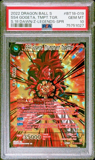 DRAGON BALL SUPER BT18-019 SS4 Gogeta, Triumphant Together SPR PSA 10 GEM COMME NEUF EUR 88,86 ...